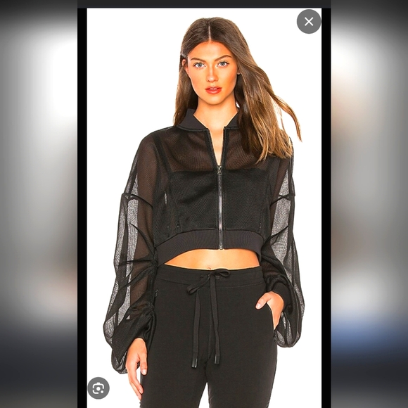 ALO Yoga | Jackets & Coats | Alo Yoga Black Sheer Bomber Jacketsizes ...